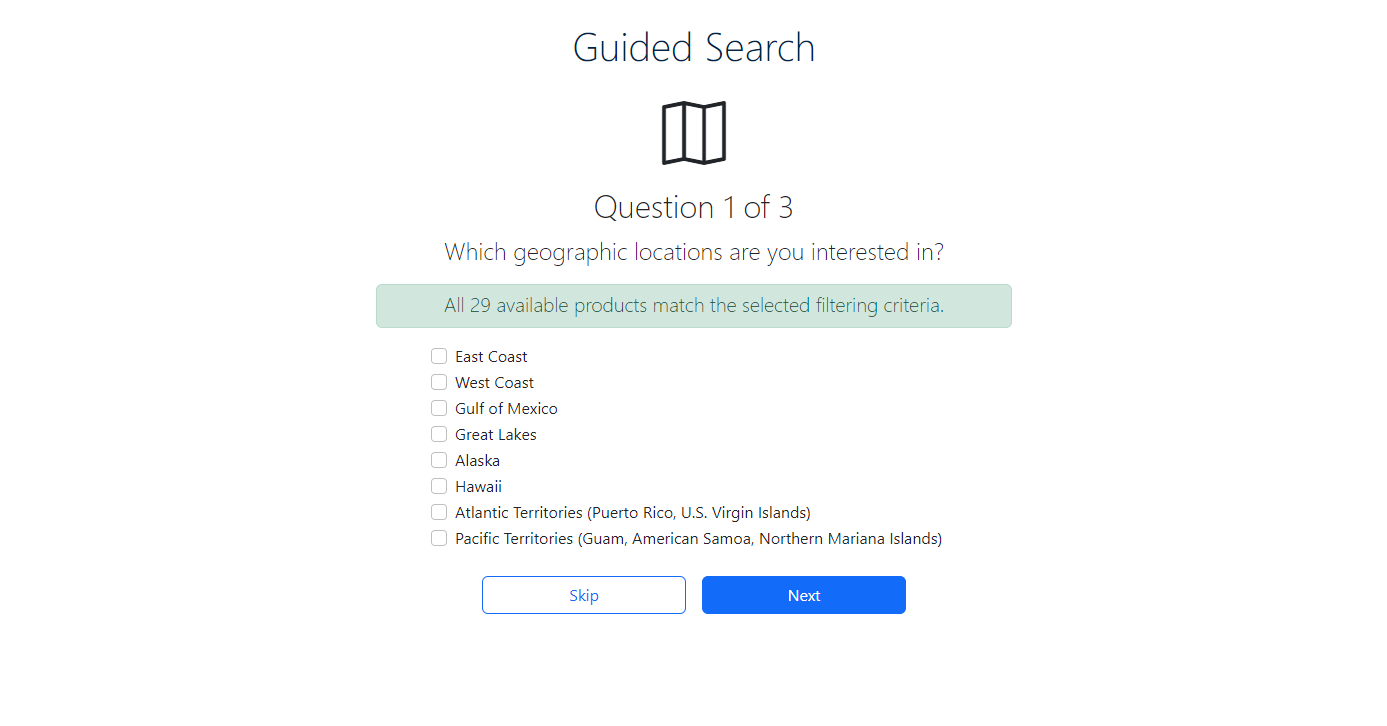 Guided Search - USGS Coastal Science Navigator